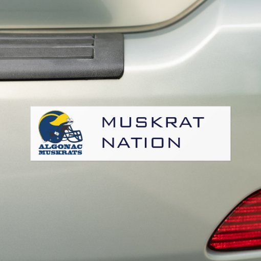 Algonac Muskrats Helmet.ai Bumper Sticker | Zazzle