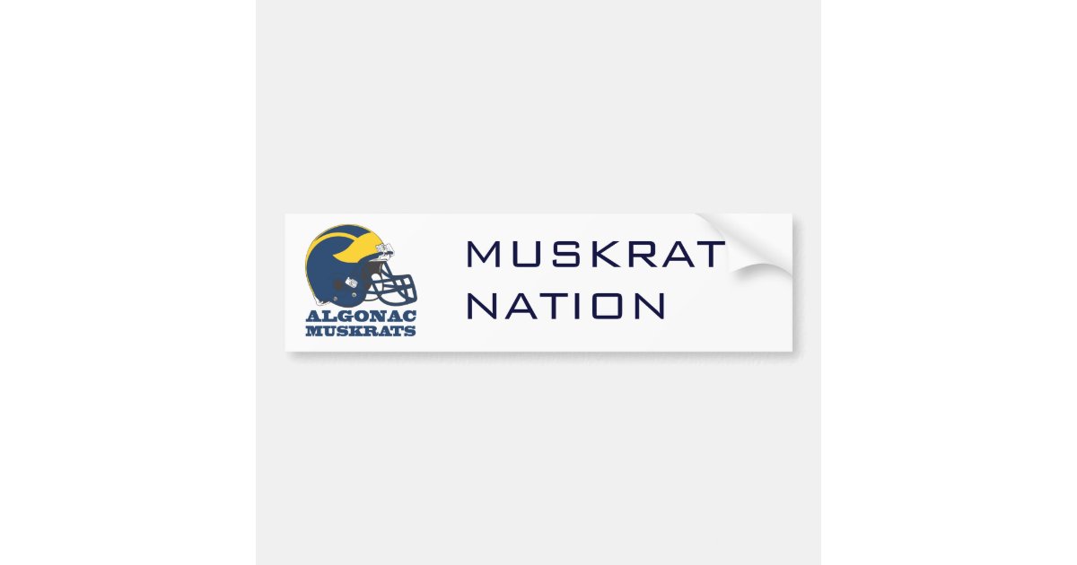 Algonac Muskrats Helmet.ai Bumper Sticker | Zazzle