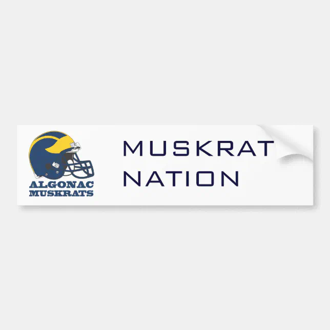 Algonac Muskrats Helmet.ai Bumper Sticker | Zazzle