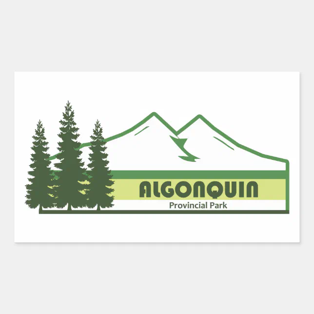 Algonquin Provincial Park Green Stripes Rectangular Sticker | Zazzle