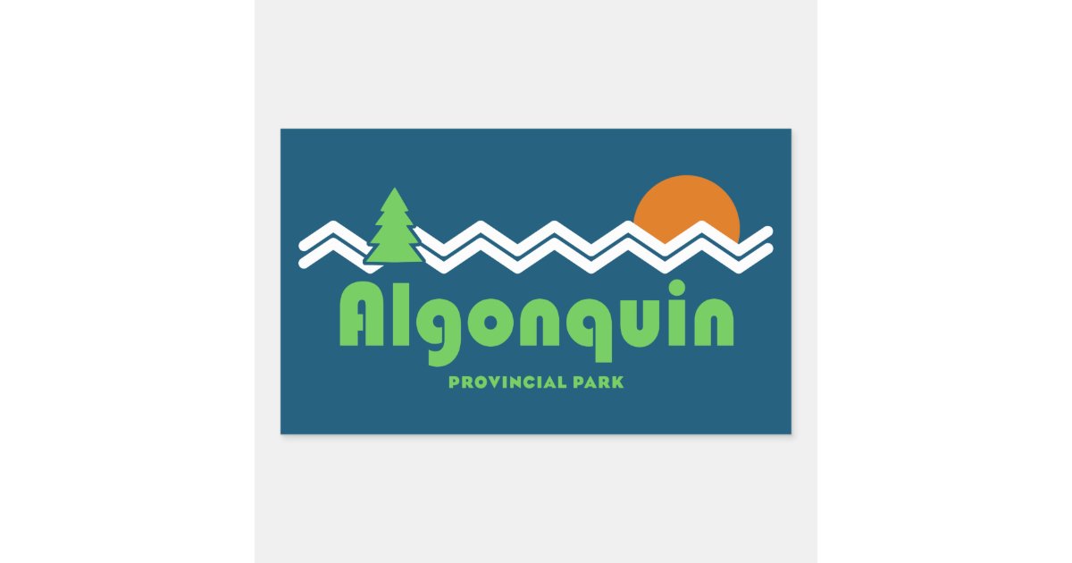 Algonquin Provincial Park Retro Rectangular Sticker | Zazzle