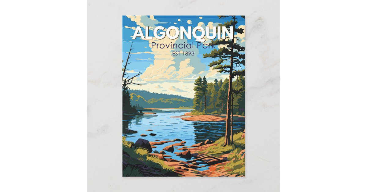 Algonquin Provincial Park Travel Art Vintage Postcard | Zazzle