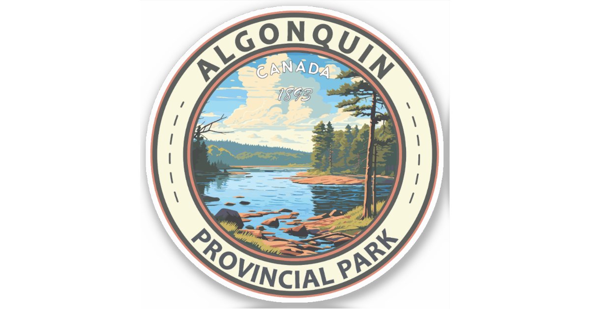 Algonquin Provincial Park Travel Art Vintage Sticker | Zazzle