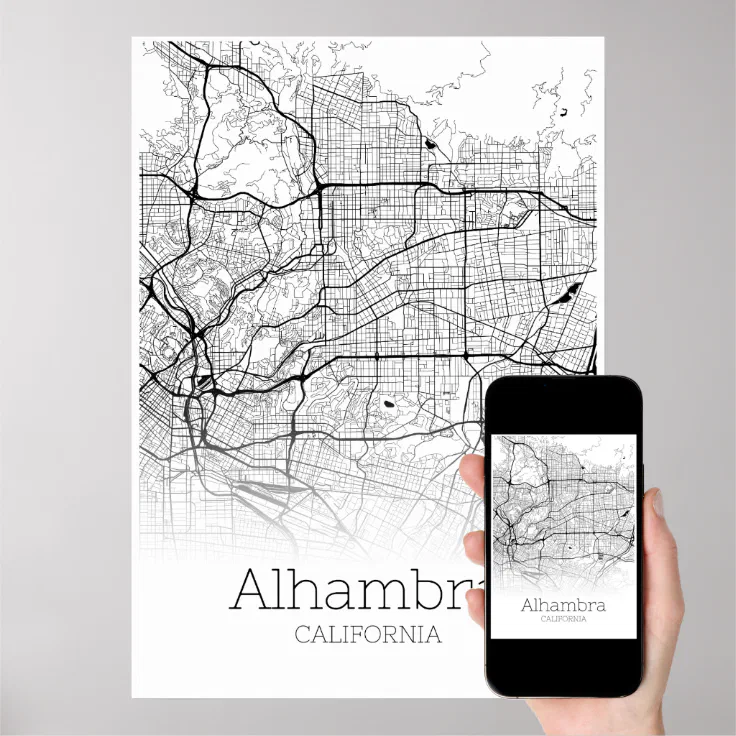 Alhambra Map - California - City Map Poster | Zazzle