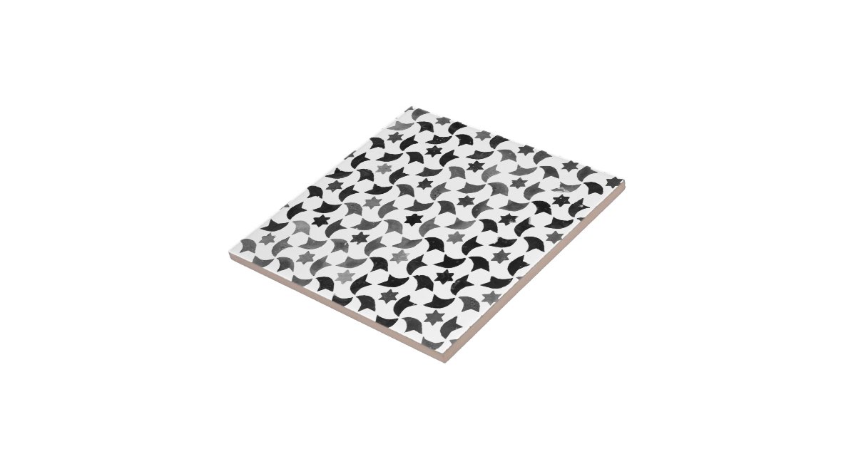 Alhambra Stars Mosaic Transparent Background Tile | Zazzle