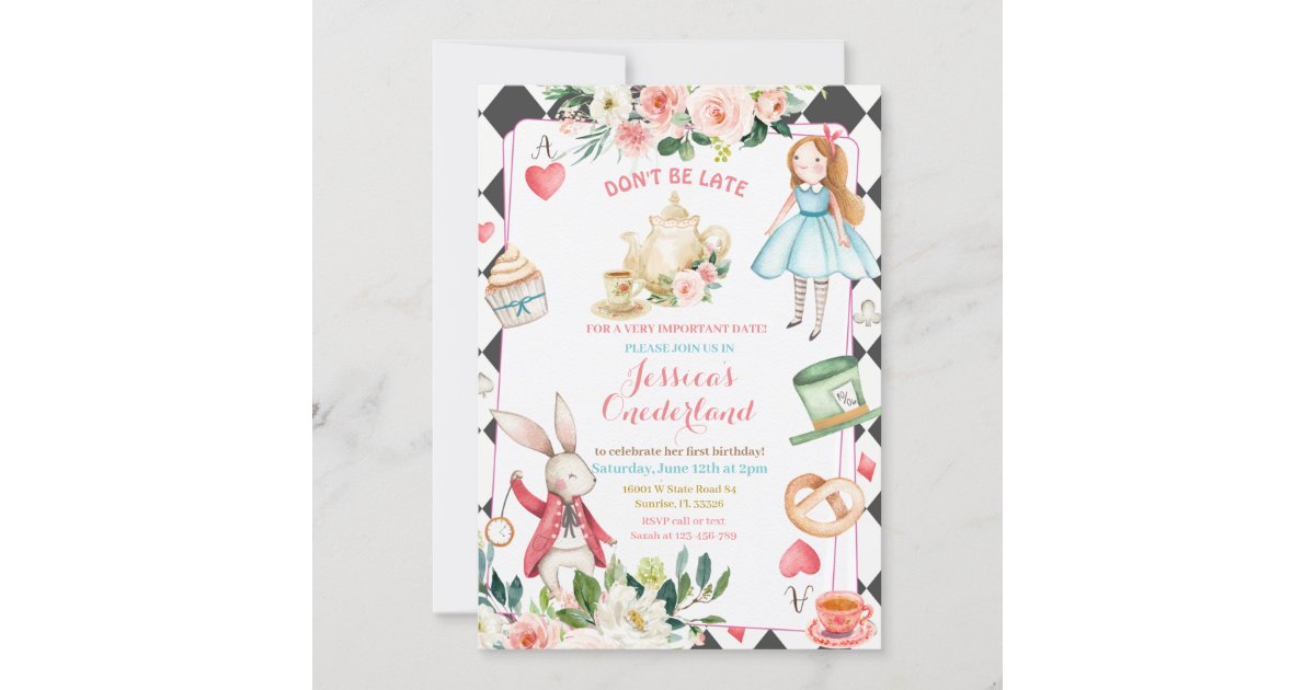 Alice and Rabbit Tea Party Invitation | Zazzle