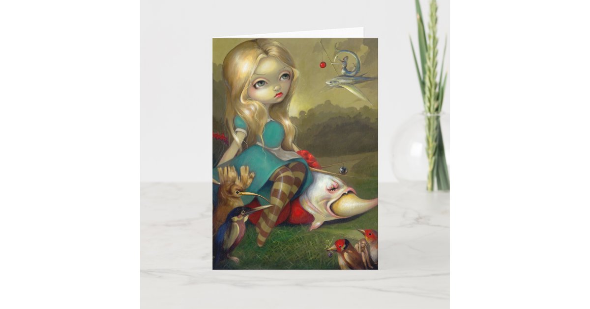 "Alice and the Bosch Birds" Greeting Card | Zazzle