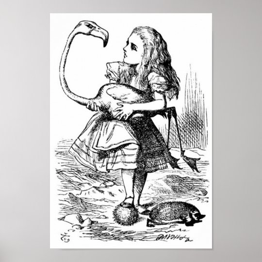 Alice and the Flamingo Poster | Zazzle.com