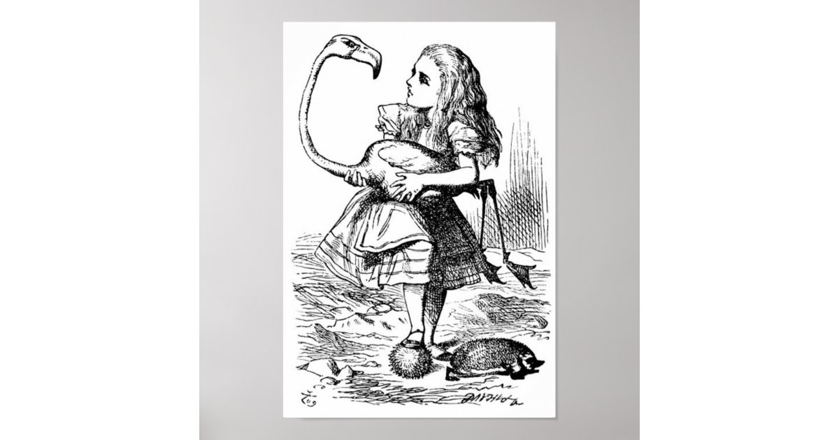 Alice and the Flamingo Poster | Zazzle