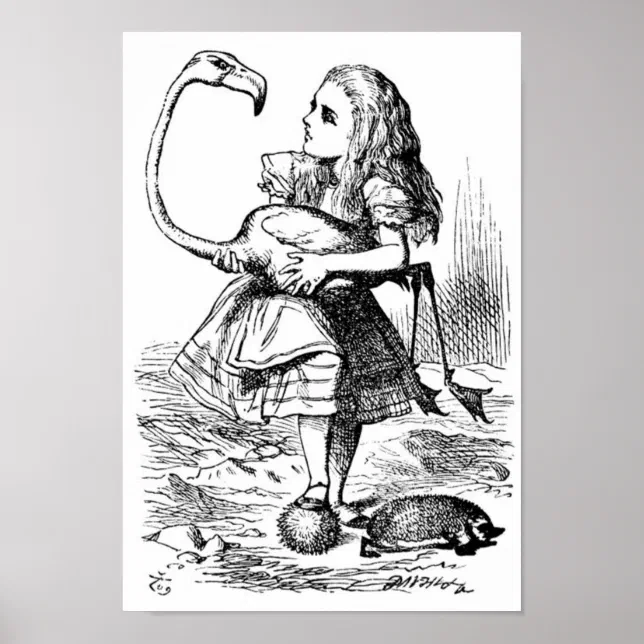 Alice and the Flamingo Poster | Zazzle