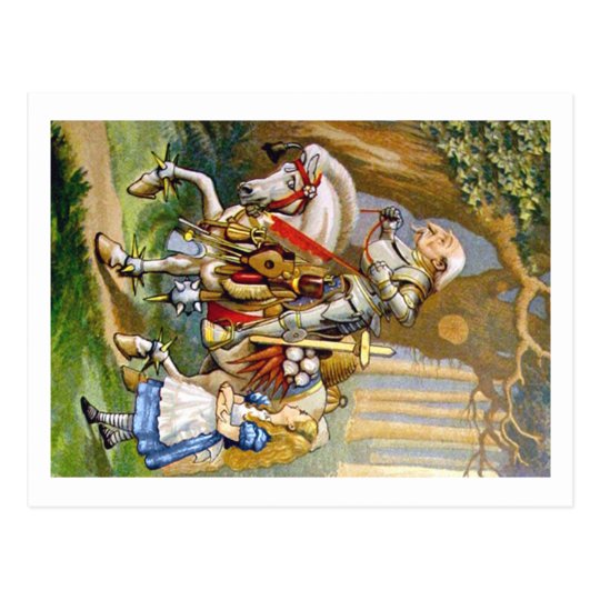 Alice and the White Knight in Wonderland Postcard | Zazzle.com