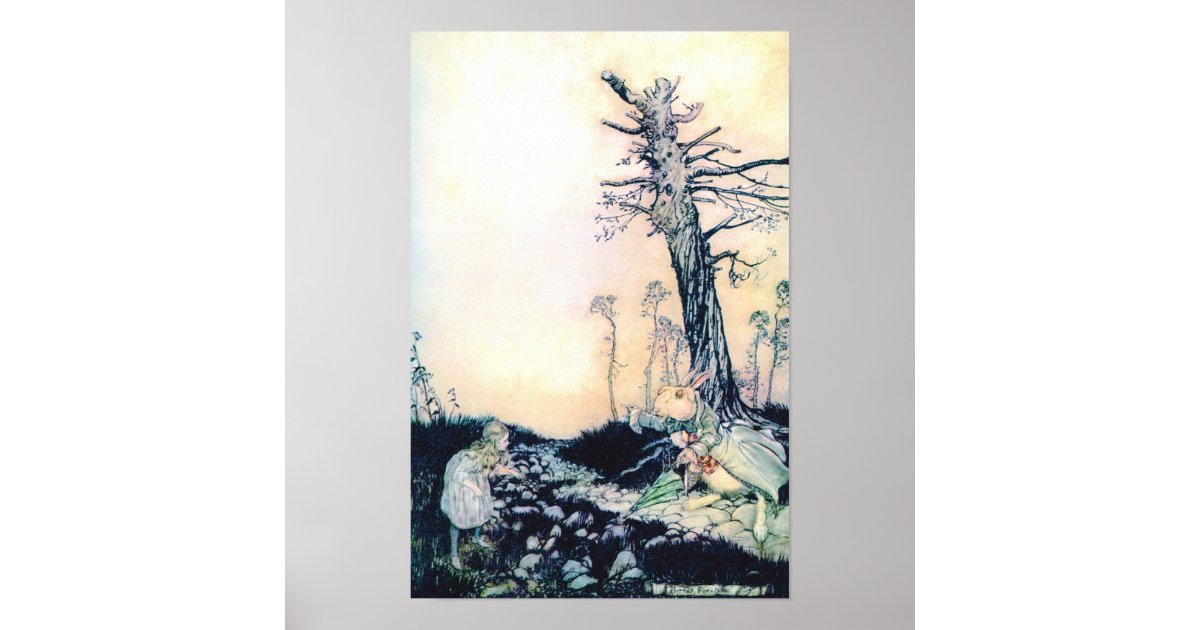 Alice and the White Rabbit Poster | Zazzle