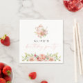 ALICE Blush Floral Birthday Tea Party Brunch Paper Napkins | Zazzle
