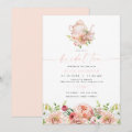 ALICE Blush Floral Bridal Tea Party Brunch Shower Invitation | Zazzle