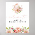 ALICE Blush Floral Bridal Tea Party Brunch Welcome Poster | Zazzle