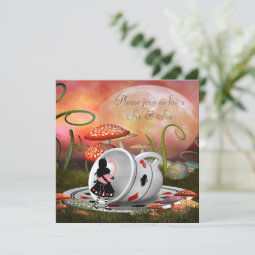Alice & Flamingo Sip & See Baby Shower Invitation | Zazzle