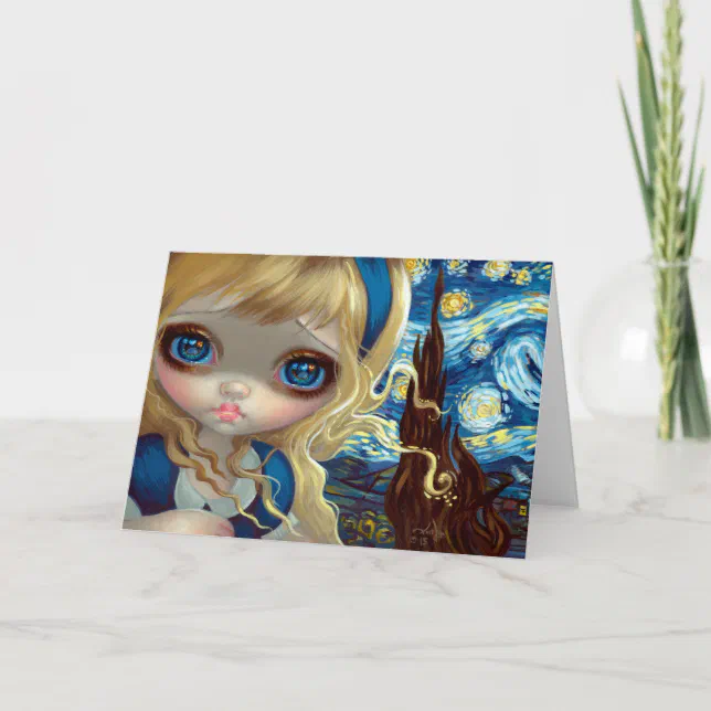 "Alice in the Starry Night" Greeting Card | Zazzle