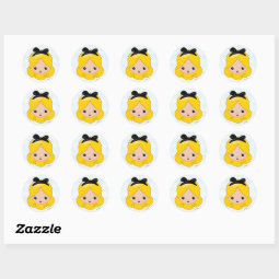 Alice in Wonderland | Alice Emoji Classic Round Sticker | Zazzle