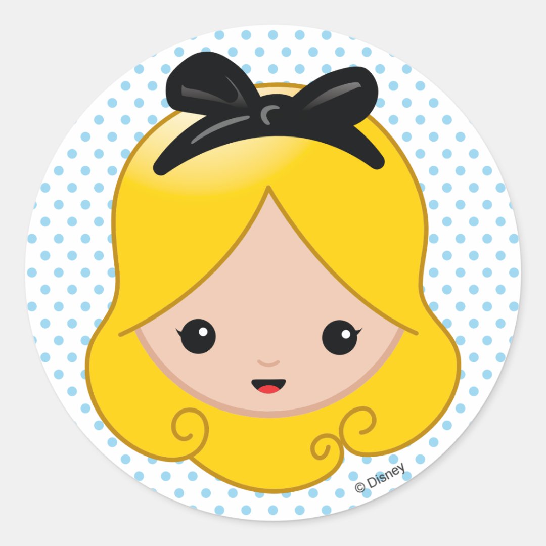 Alice in Wonderland | Alice Emoji Classic Round Sticker | Zazzle