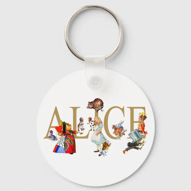 ALICE IN WONDERLAND AND FRIENDS KEYCHAIN | Zazzle