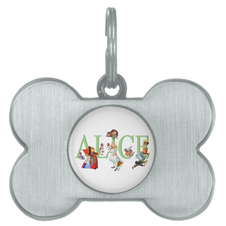 Alice in Wonderland and Friends Pet Name Tag | Zazzle