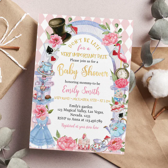 Alice in Wonderland Baby Shower Invitation | Zazzle