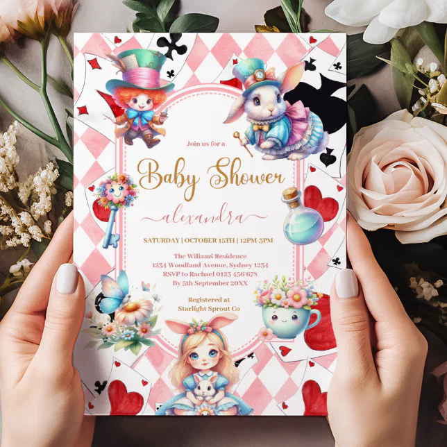 Alice in Wonderland Baby Shower Invitation | Zazzle