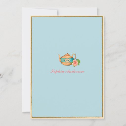 Alice in Wonderland Baby Shower Sip and See blue Invitation | Zazzle