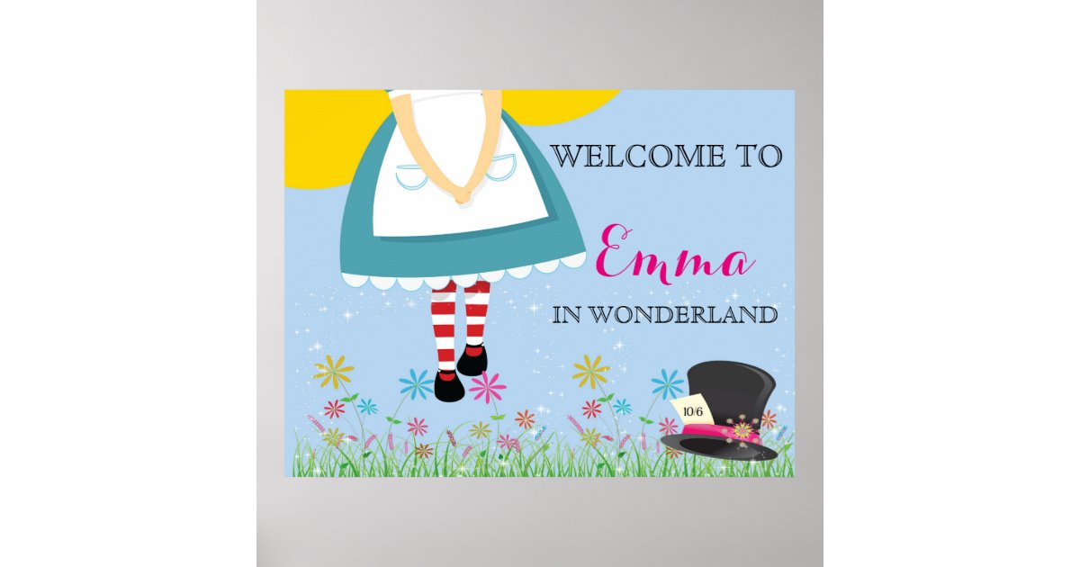 Alice in Wonderland Birthday Poster | Zazzle