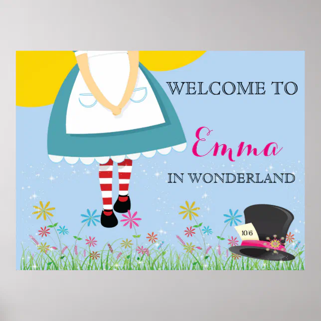 Alice in Wonderland Birthday Poster | Zazzle