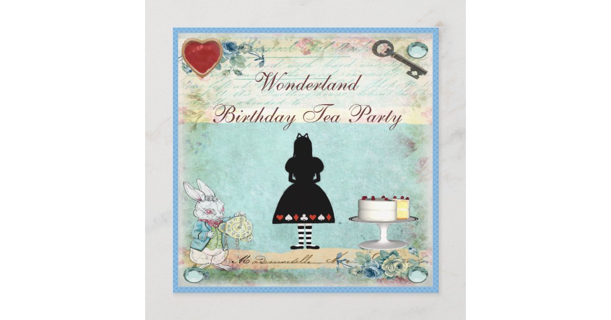 Alice in Wonderland Birthday Tea Party Invites | Zazzle.com