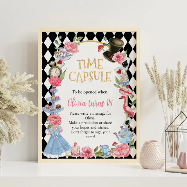 Alice in Wonderland Birthday Time Capsule Poster | Zazzle