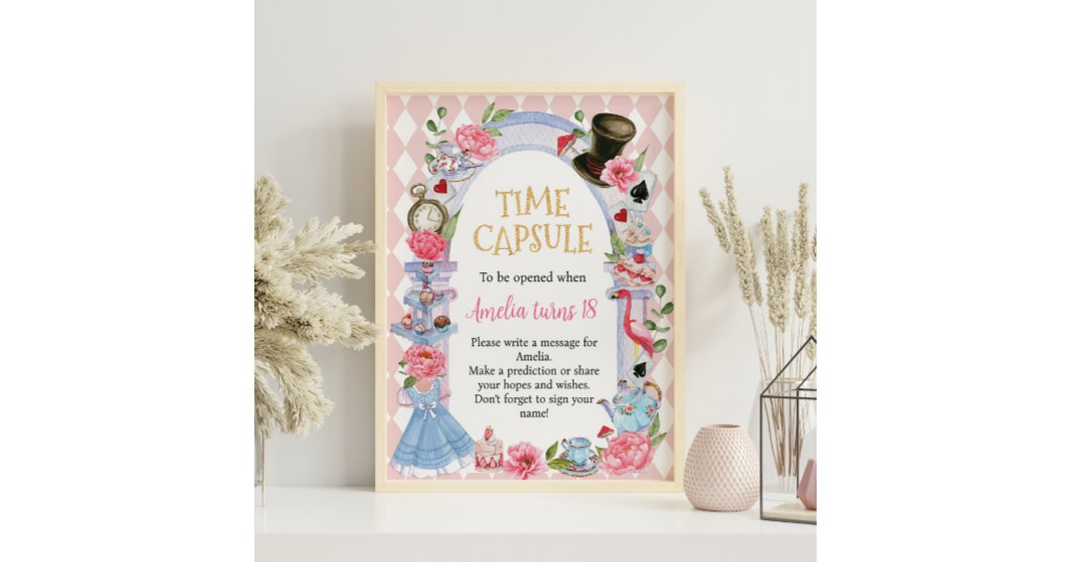 Alice in Wonderland Birthday Time Capsule Poster | Zazzle