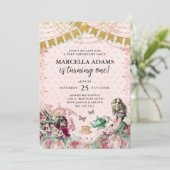 Alice In Wonderland Blush & Mint Birthday Invitation | Zazzle