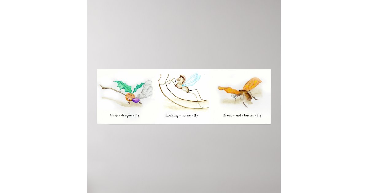 Alice in Wonderland Bugs Poster | Zazzle