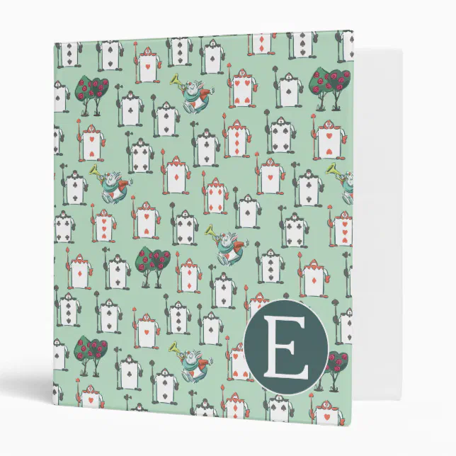 Alice In Wonderland | Card Soldiers - Monogram 3 Ring Binder | Zazzle
