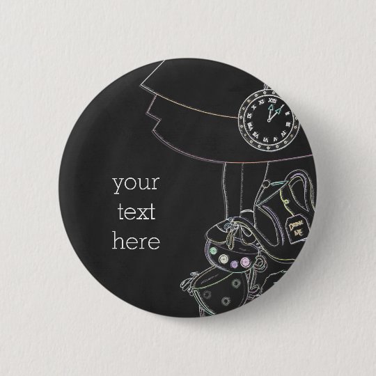 Alice in Wonderland Chalkboard Sketch Chalk Party Pinback Button ...