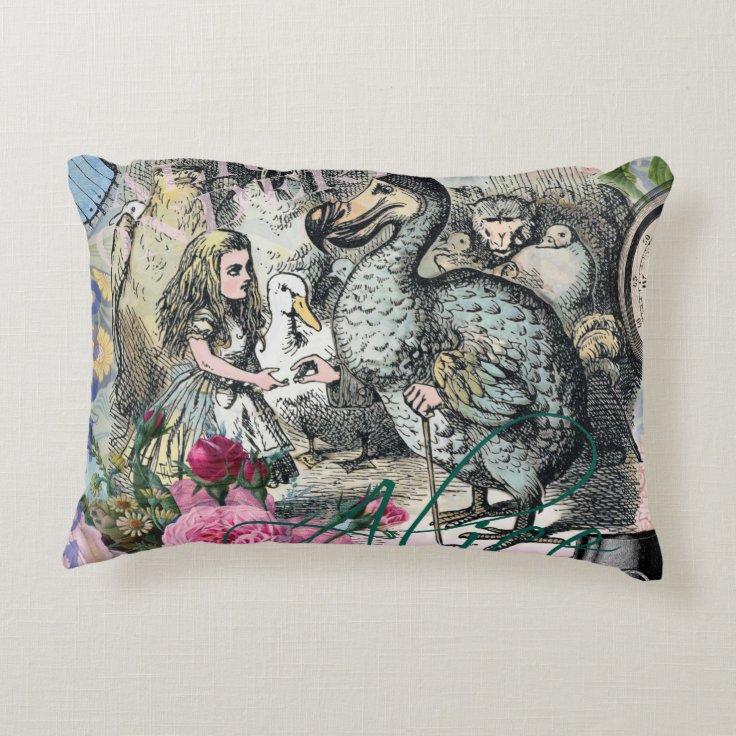 Alice in Wonderland Dodo Classic Artwork Decorative Pillow | Zazzle