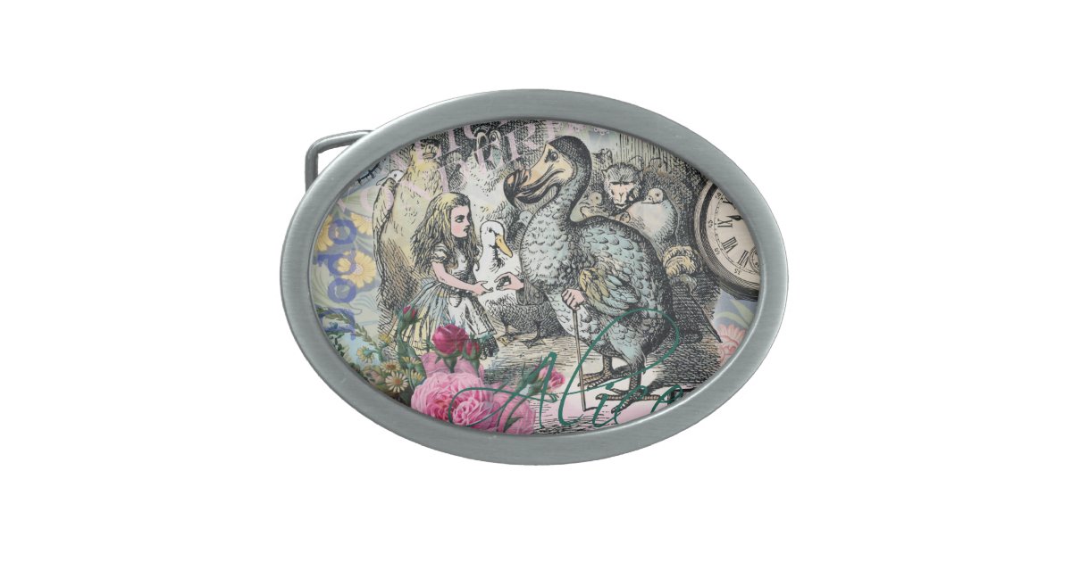 Alice in Wonderland Dodo Classic Tenniel Art Oval Belt Buckle | Zazzle