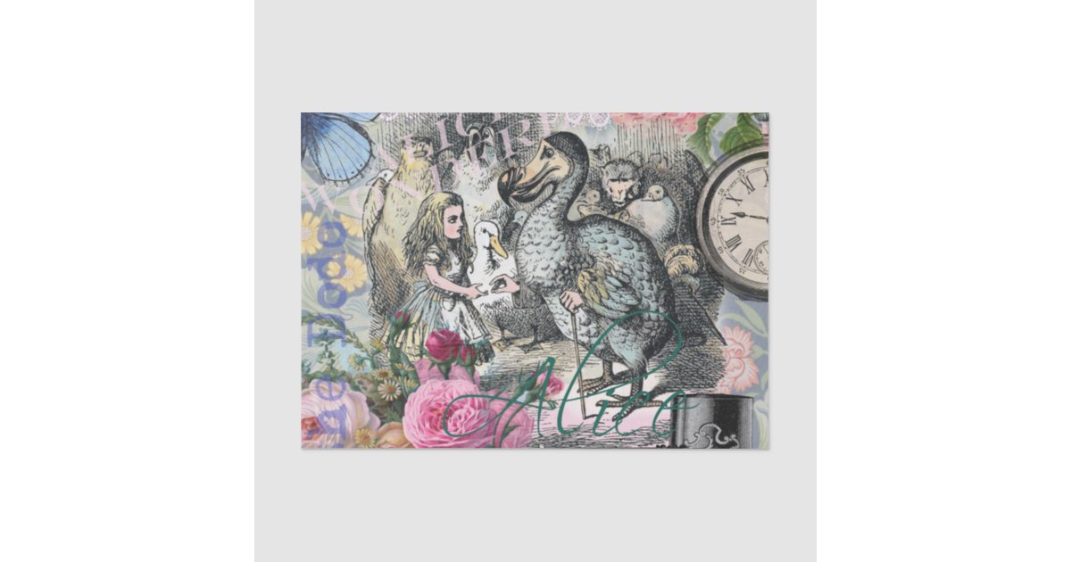 Alice in Wonderland Dodo Classic Tenniel Art Tissue Paper | Zazzle