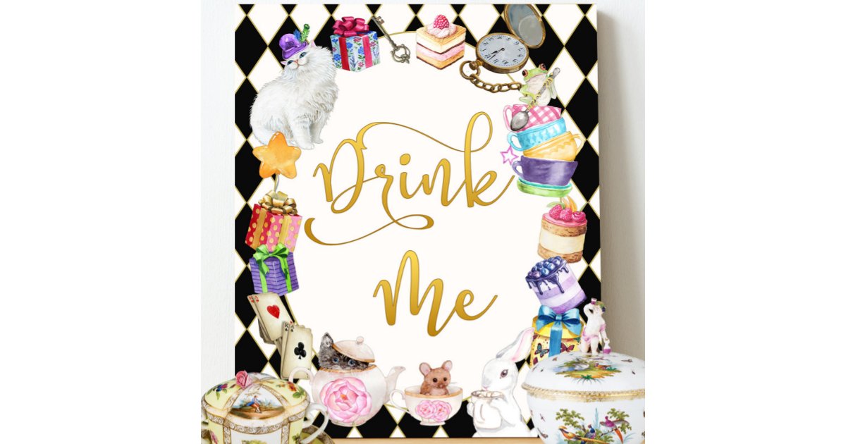Alice in Wonderland Drink Me Table Sign | Zazzle