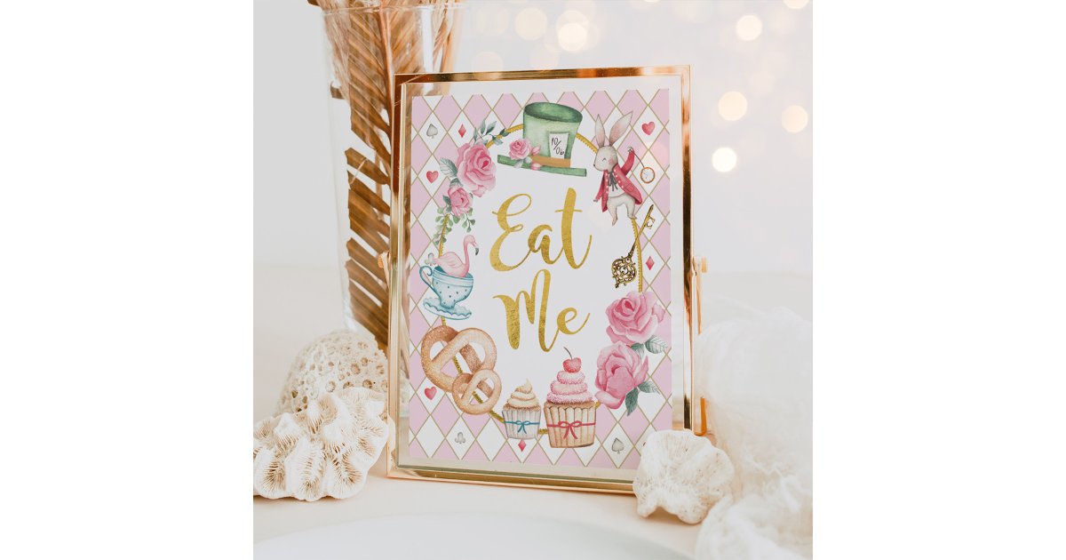 Alice in Wonderland EAT ME Party Sign | Zazzle