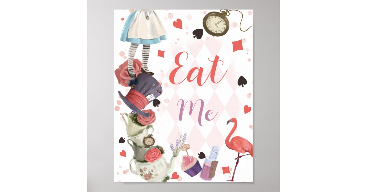 Alice In Wonderland Eat Me Poster Zazzle