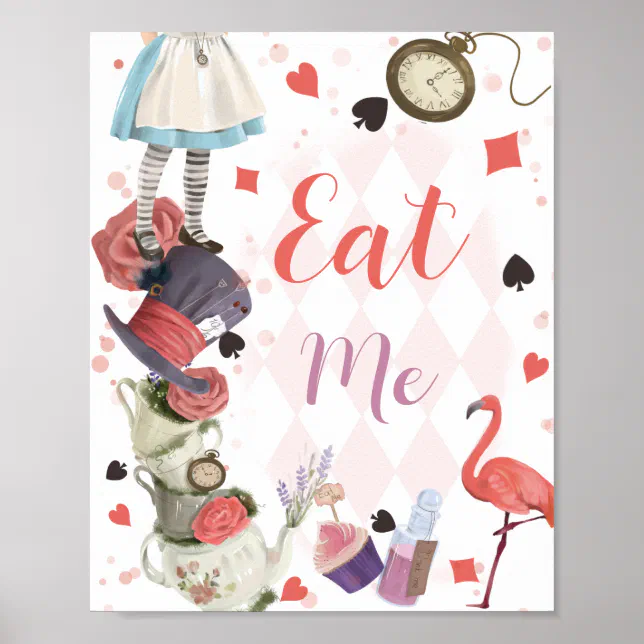 Alice in Wonderland Eat Me Poster | Zazzle