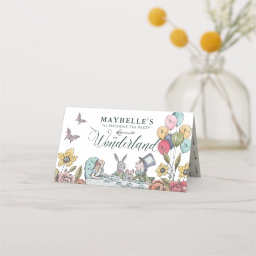 Alice In Wonderland Fairytale Birthday Party Table Place Card | Zazzle
