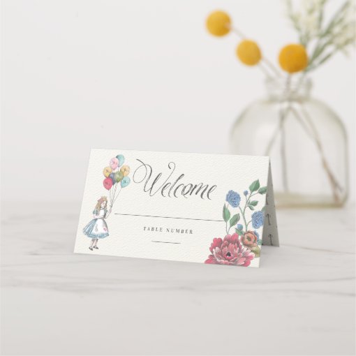 Alice In Wonderland Fairytale Birthday Party Table Place Card | Zazzle