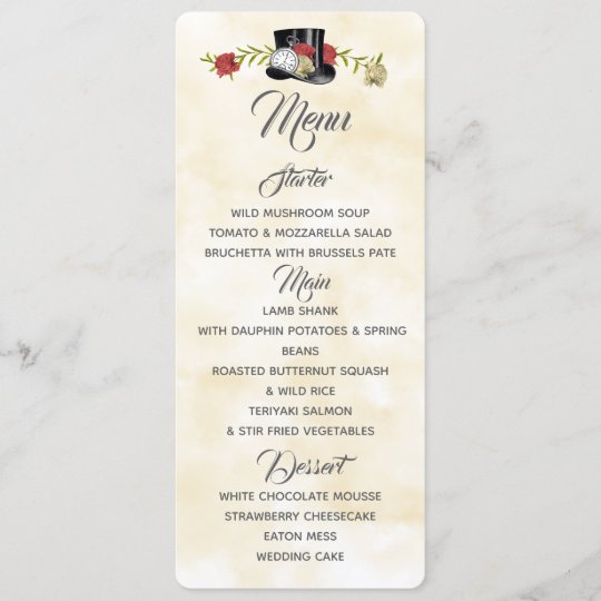 Alice in Wonderland Menu | Zazzle.com