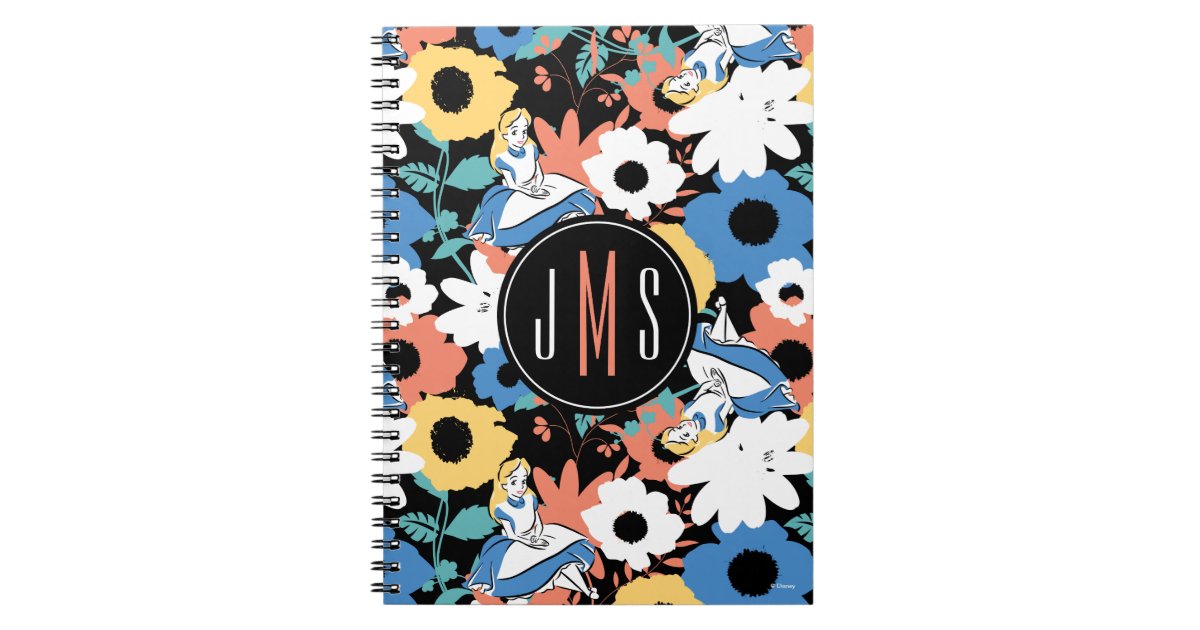 Alice In Wonderland Monogram Notebook | Zazzle
