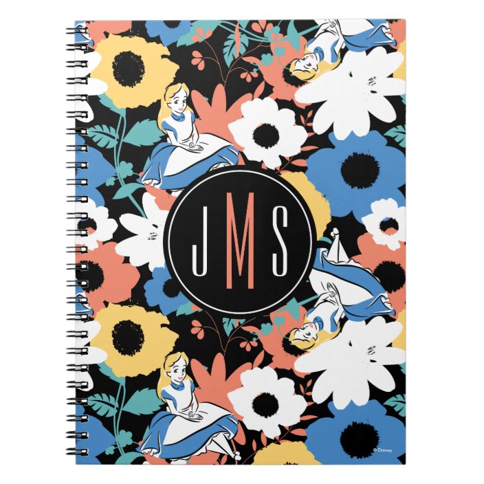 Alice In Wonderland Monogram Notebook | Zazzle.com
