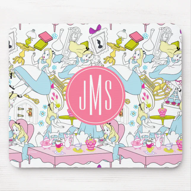 Alice in Wonderland | Monogram Oversized Pattern Mouse Pad | Zazzle